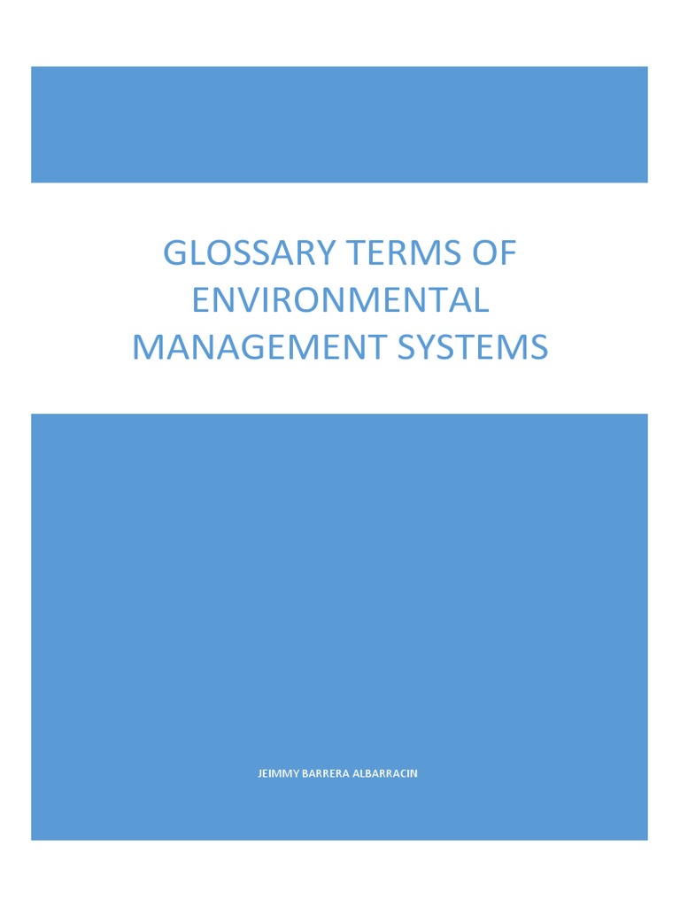 Glossary of Key Environmental Management Terms | PDF | Natural ...