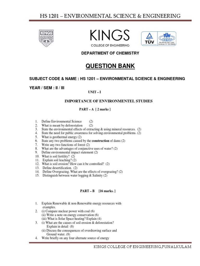HS1201 Evs | PDF | Pollution | Biodiversity