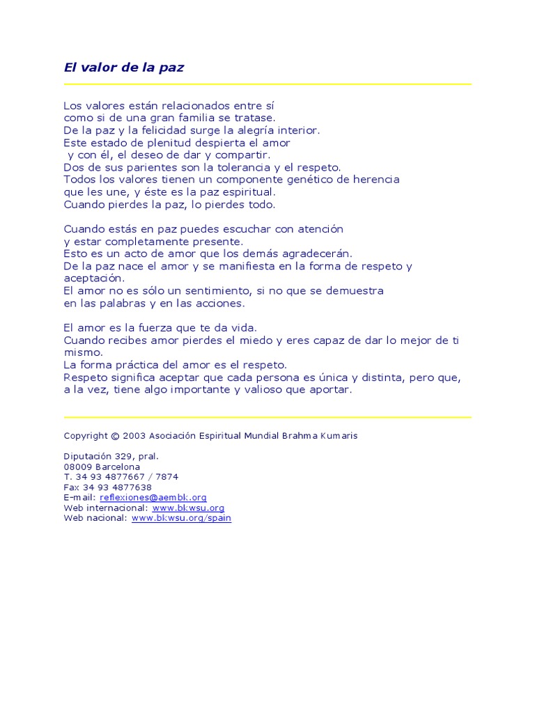 El Valor de La Paz | PDF