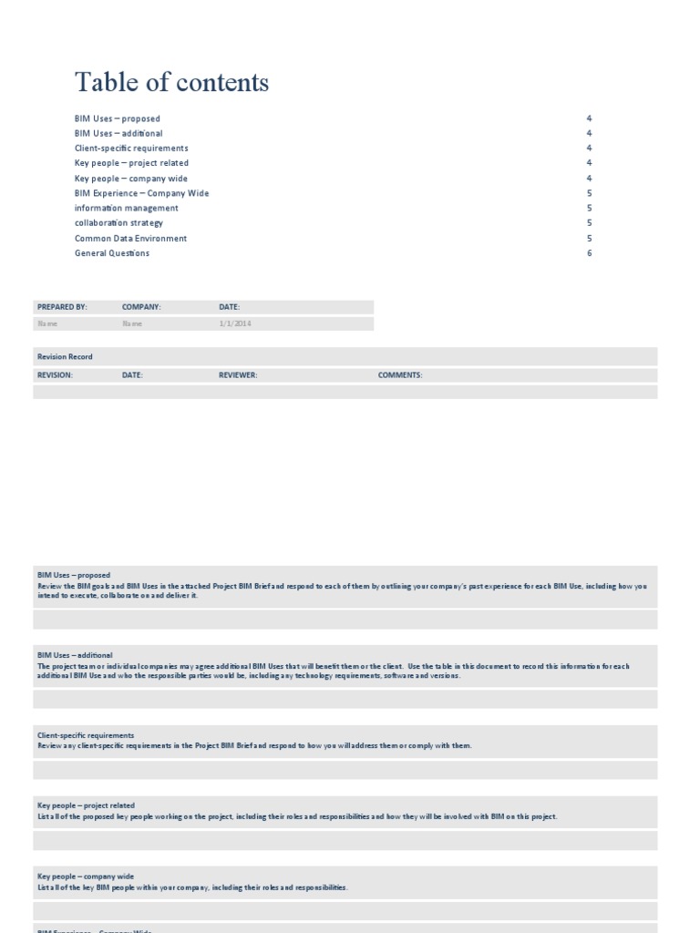 Bim Evaluation Template | PDF | Building Information Modeling ...