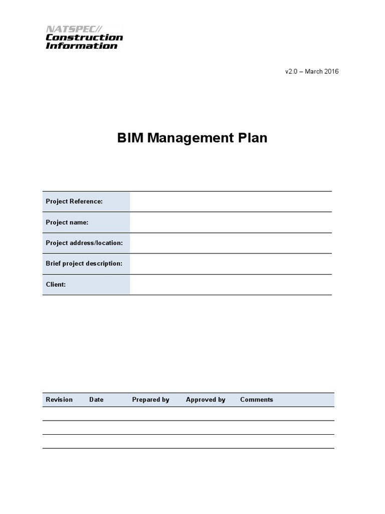 BIM Management Plan: Project Reference | PDF | Building Information ...