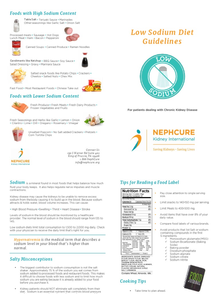Low Sodium Diet Guidelines: Foods With High Sodium Content | PDF