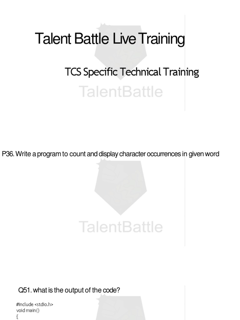 TCS Technical Training | PDF | Computer Programming | Software Engineering