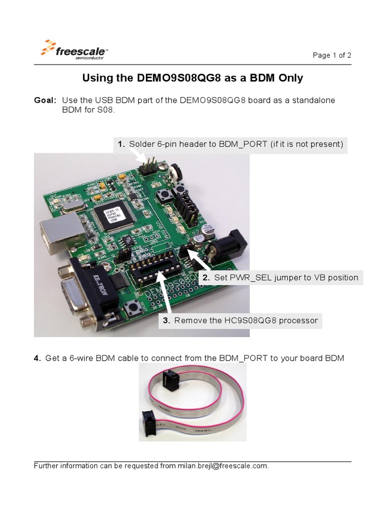 Using The DEMO9S08QG8 As A BDM Only | PDF | Business | Computers