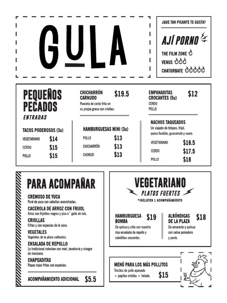Carta Comida Gula PDF | PDF | Cocina europea | Comida regional y étnica