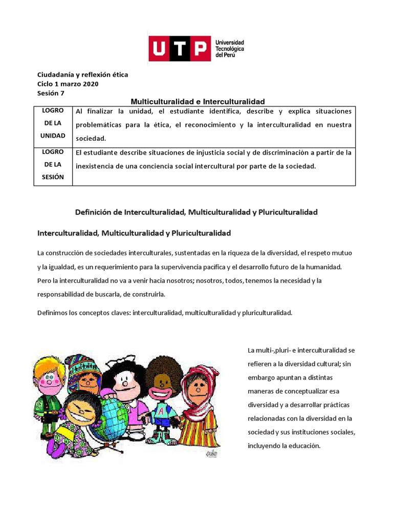 S07.s7 Multiculturalidad e Interculturalidad (Material Alumnos) PDF | PDF | Interculturalidad ...