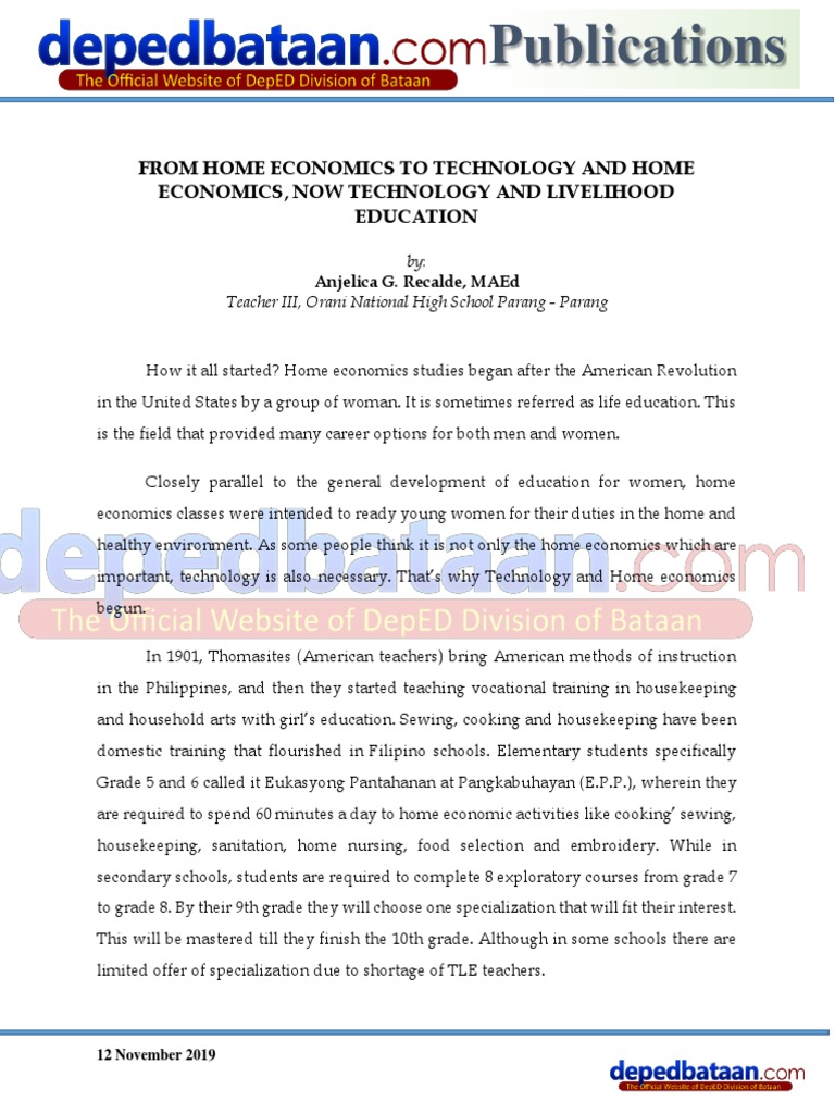 From Home Economics To Technology and Home Economics Now Technology and ...