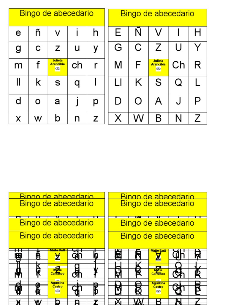 Bingo De Letras Y Alfabeto Preescolar Juego De Bingo Con La Letra P