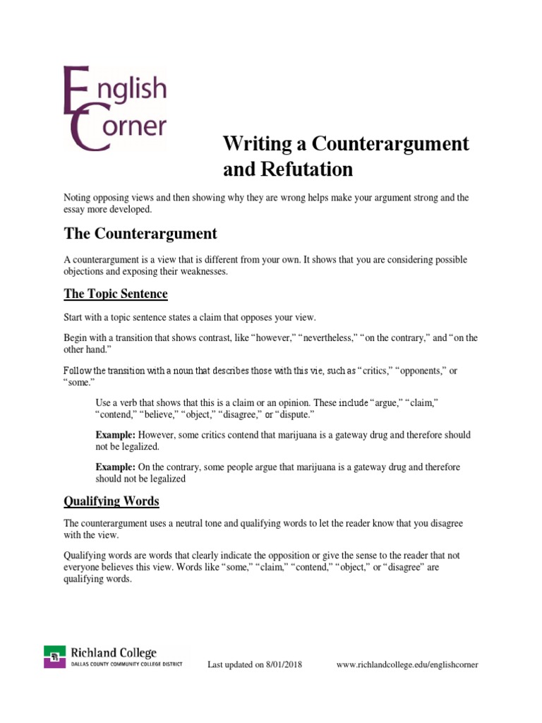 Writing A Counterargument and Refutation | PDF | Cannabis (Drug) | Essays