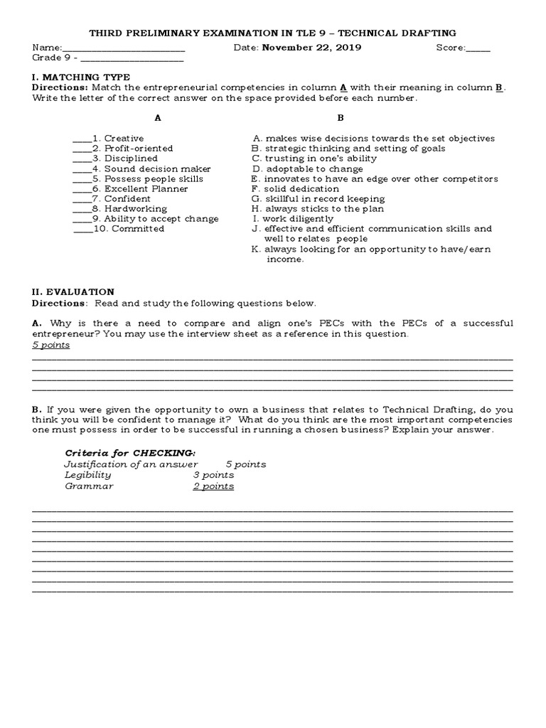 Criteria For CHECKING:: Justification of An Answer 5 Points Legibility ...