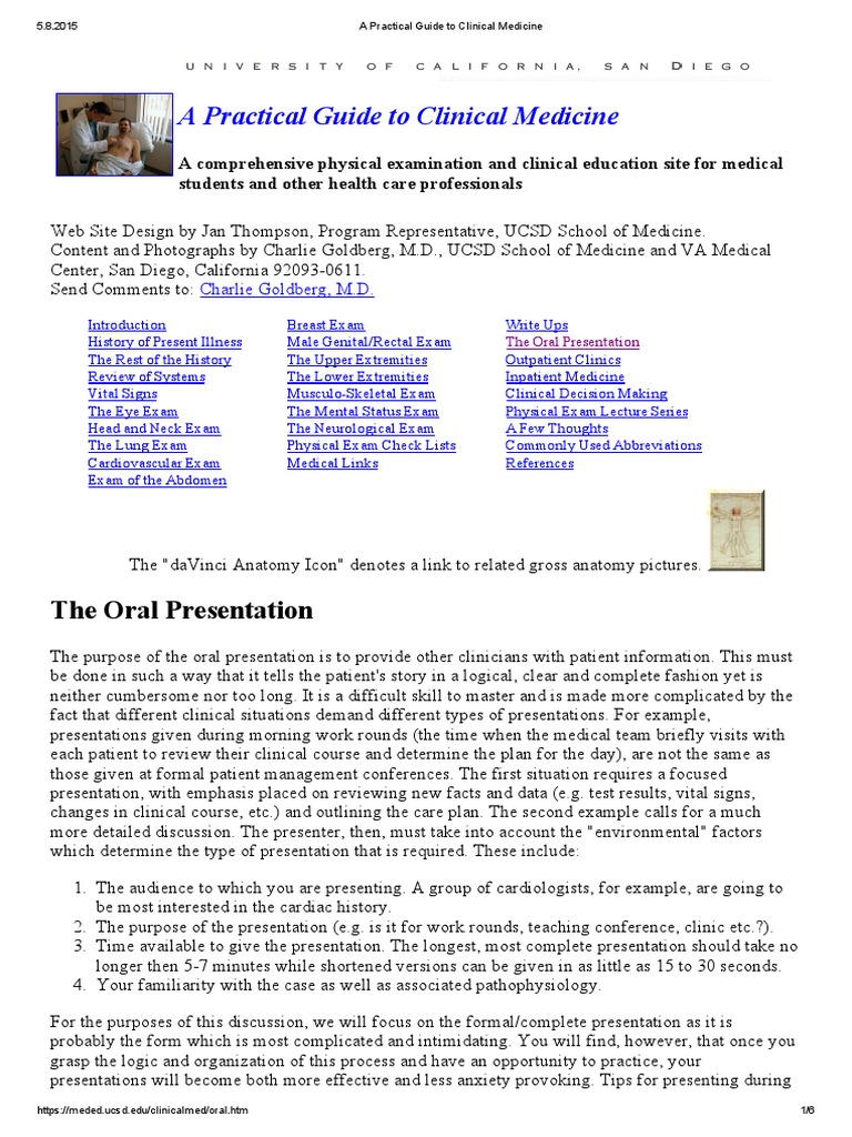 A Practical Guide To Clinical Medicine | PDF | Physical Examination ...