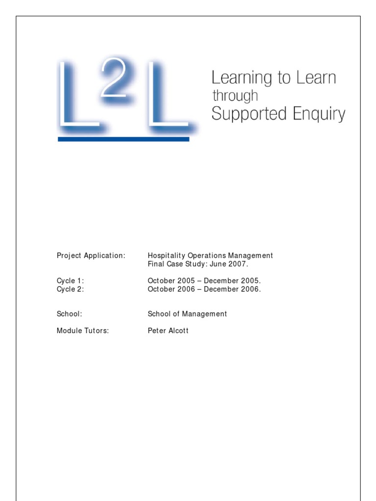 Preparing Hospitality Students for Industry Through Enquiry-Based ...