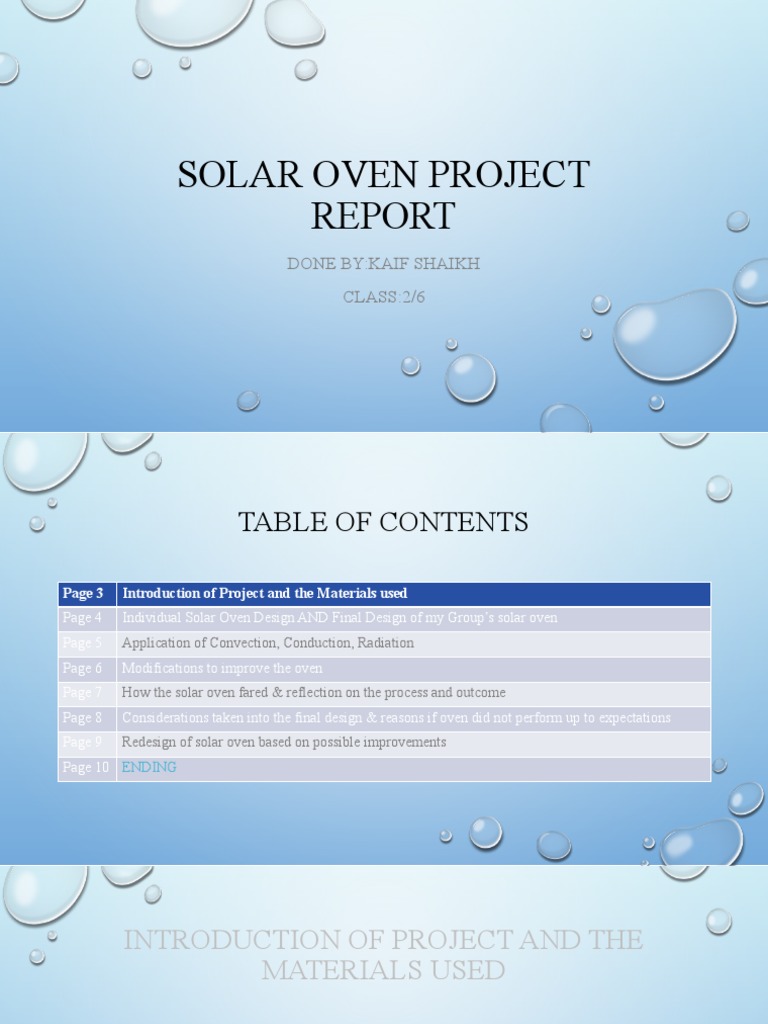 Solar Oven Project Report | PDF