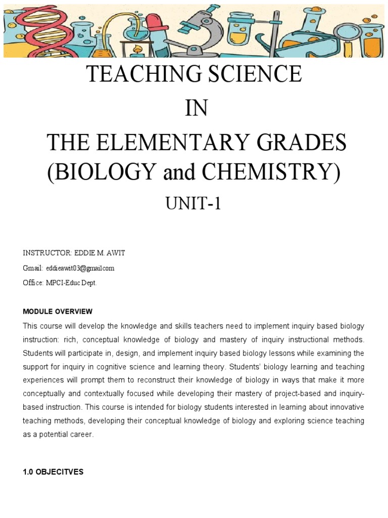 Teaching Science IN The Elementary Grades (Biology and Chemistry) | PDF ...