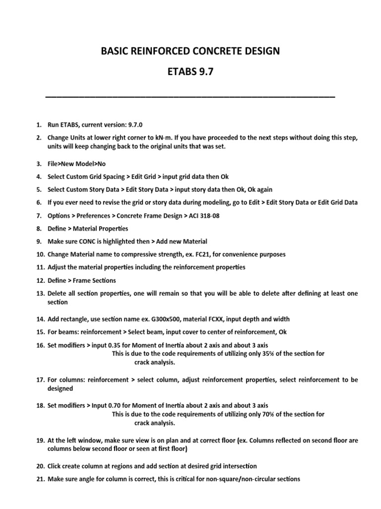 E-Tabs Basic Reinforced Concrete Design | PDF | Beam (Structure) | Column