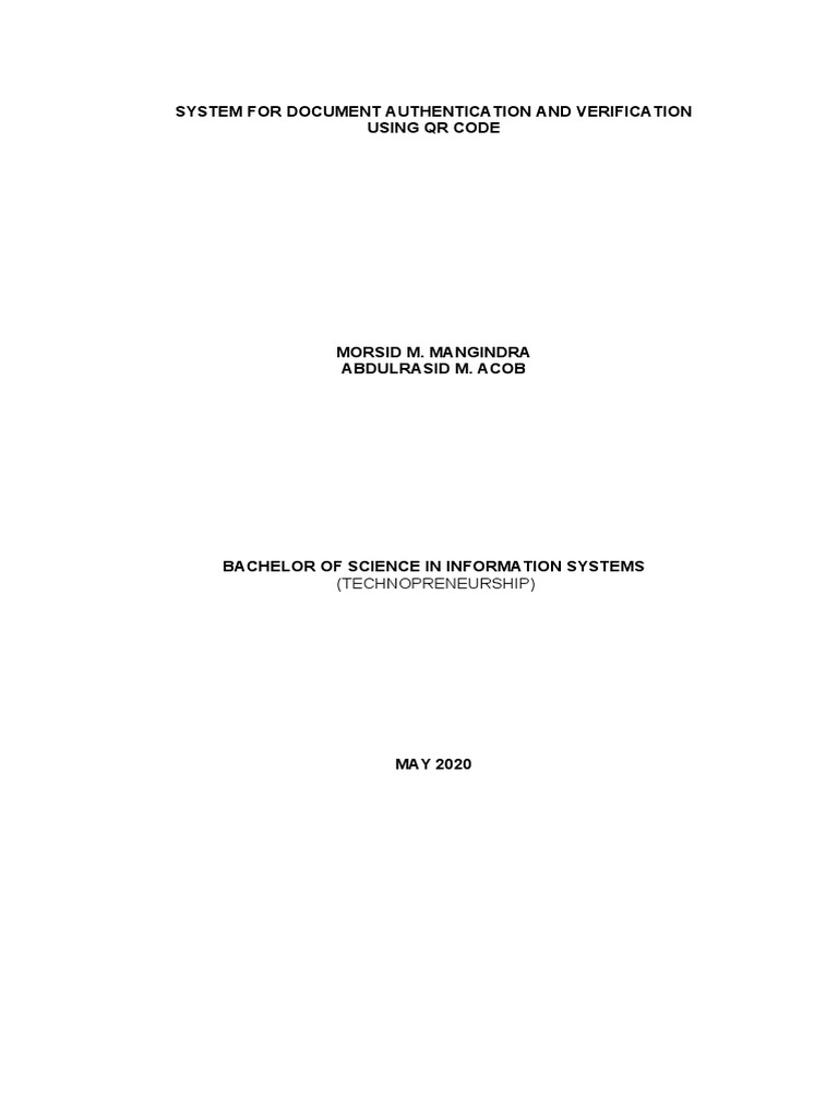 System for Document Authentication and Verification Using QR Code: A ...