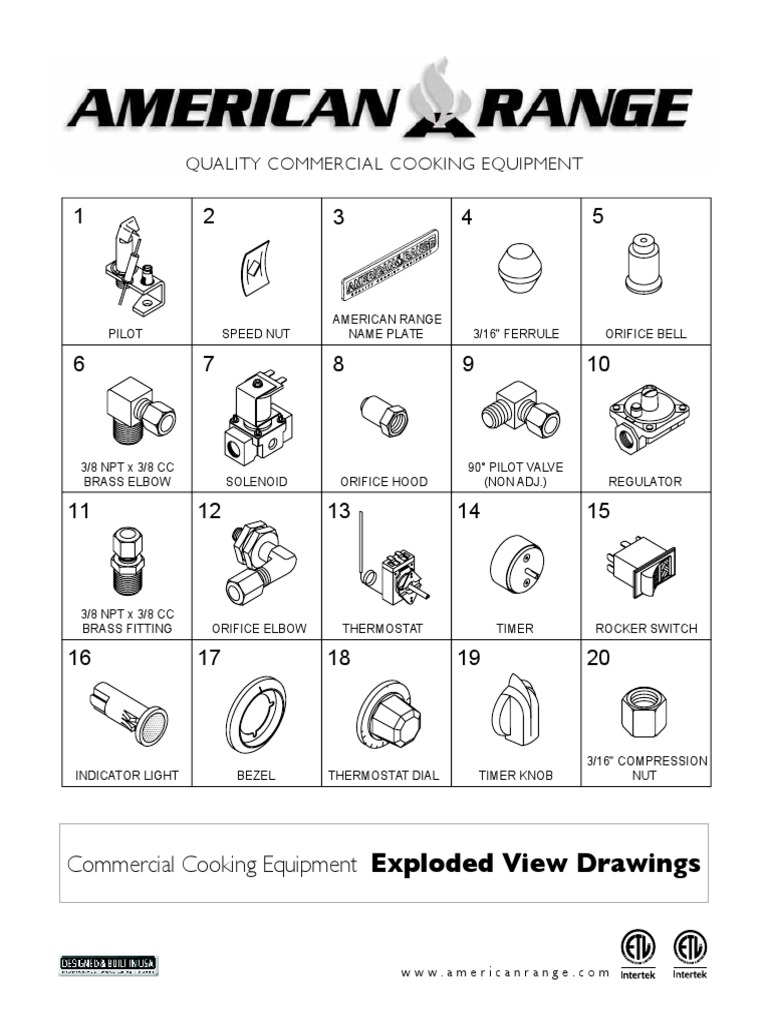 Commercial Cooking Equipment Exploded View - American Range PDF | PDF ...