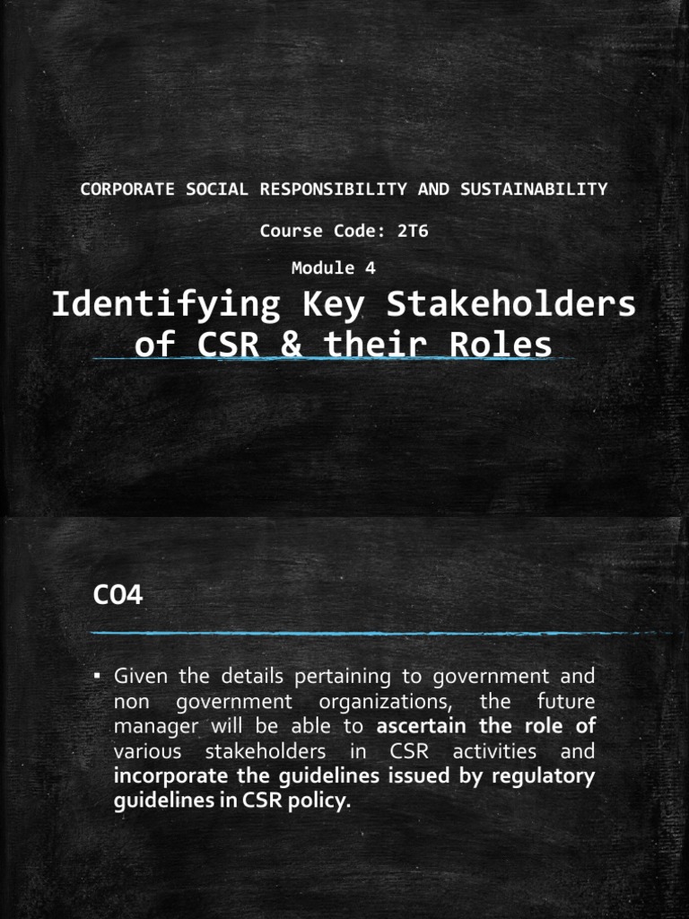 Identifying Key Stakeholders of CSR & Their Roles: Corporate Social ...