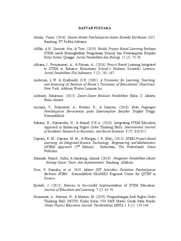 Daftar Pustaka | PDF | Science, Technology, Engineering, And Mathematics | Applied Psychology