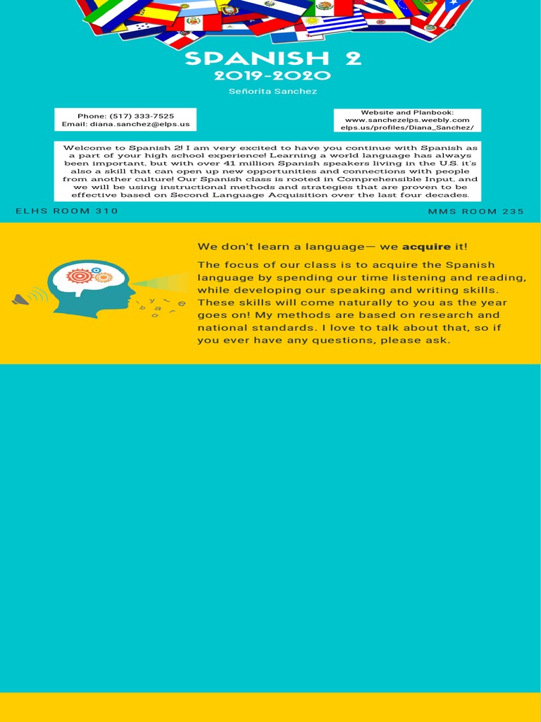 Spanish 2 Syllabus | PDF | Cognition | Learning