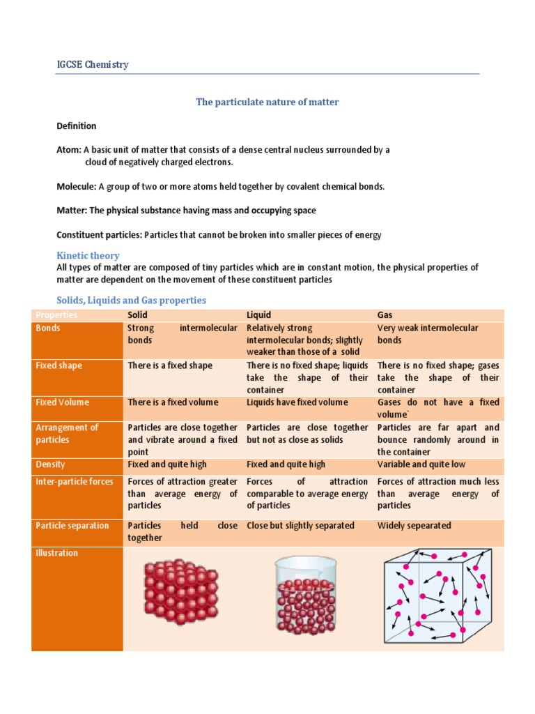 IGCSE Chemistry: Matter and Reactions | PDF | Reaction Rate | Ion