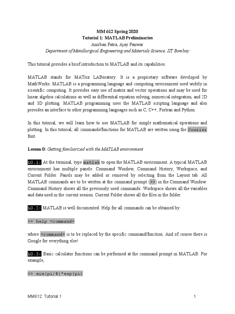Department of Metallurgical Engineering and Materials Science, IIT ...