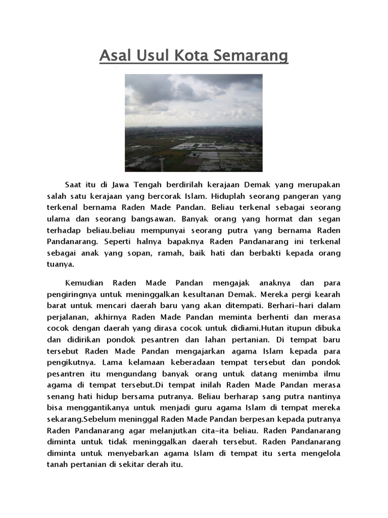 Asal Usul Kota Semarang Pdf