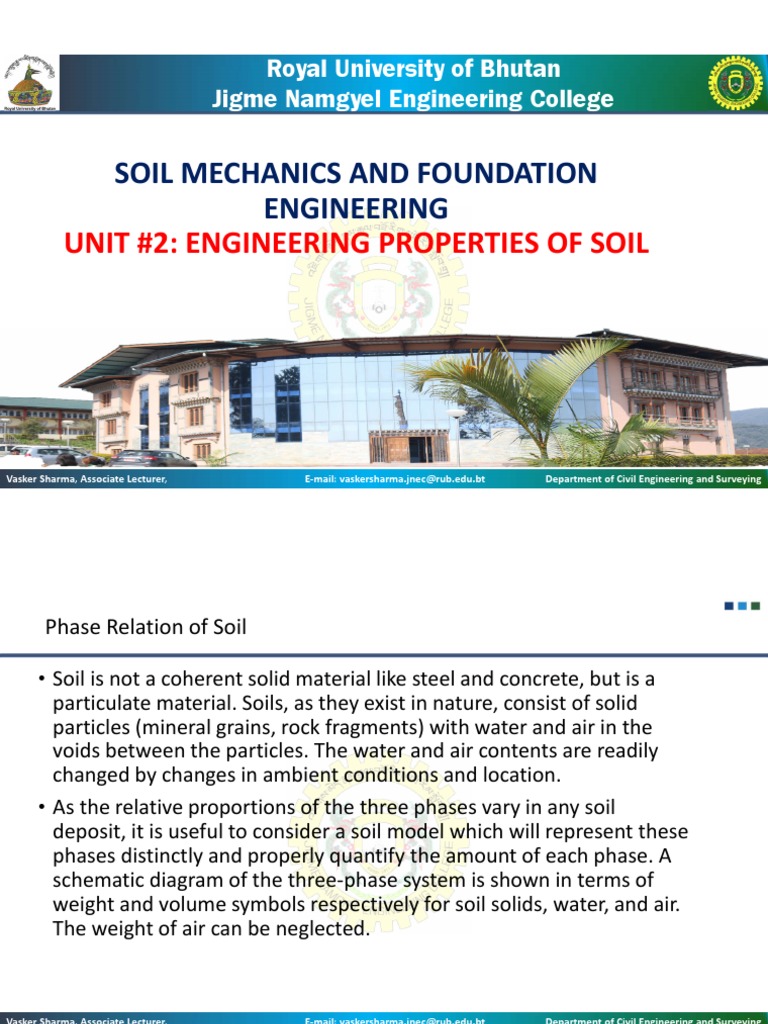 UNIT2 - Engineering Properties of Soil | PDF | Density | Volume