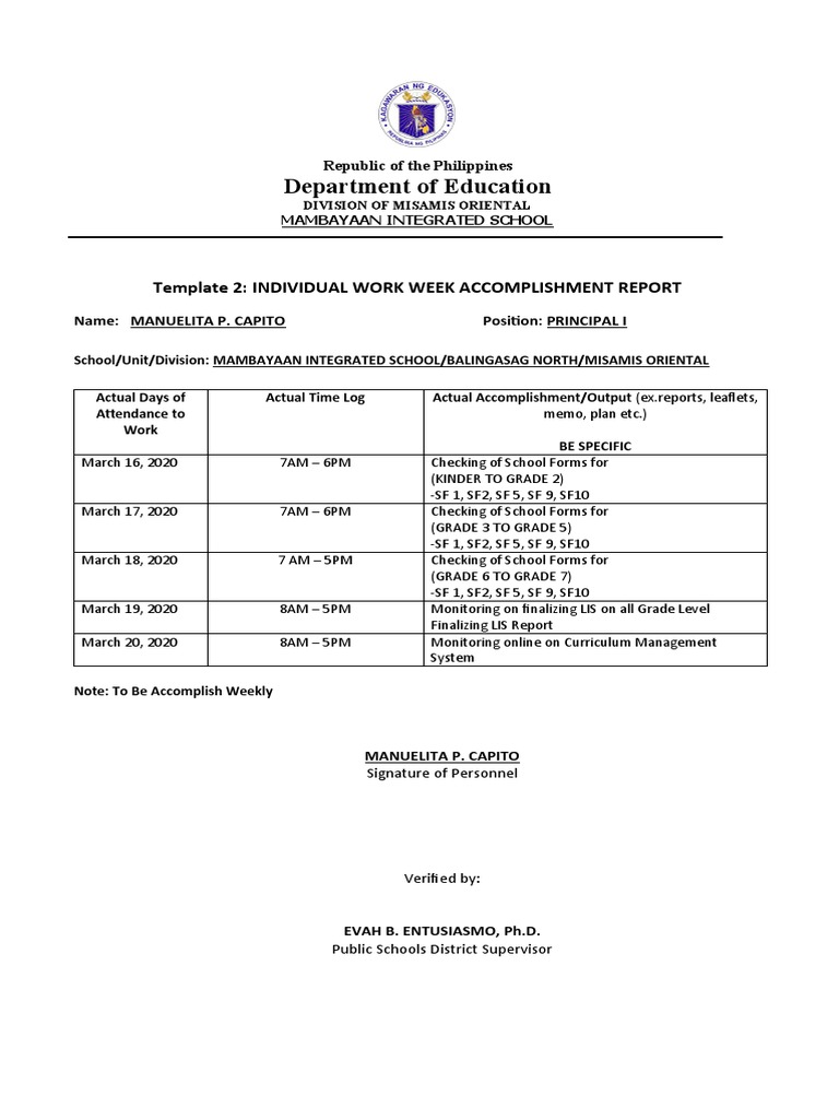 Individual Work Week Accomplishment Report | PDF | Web Conferencing ...