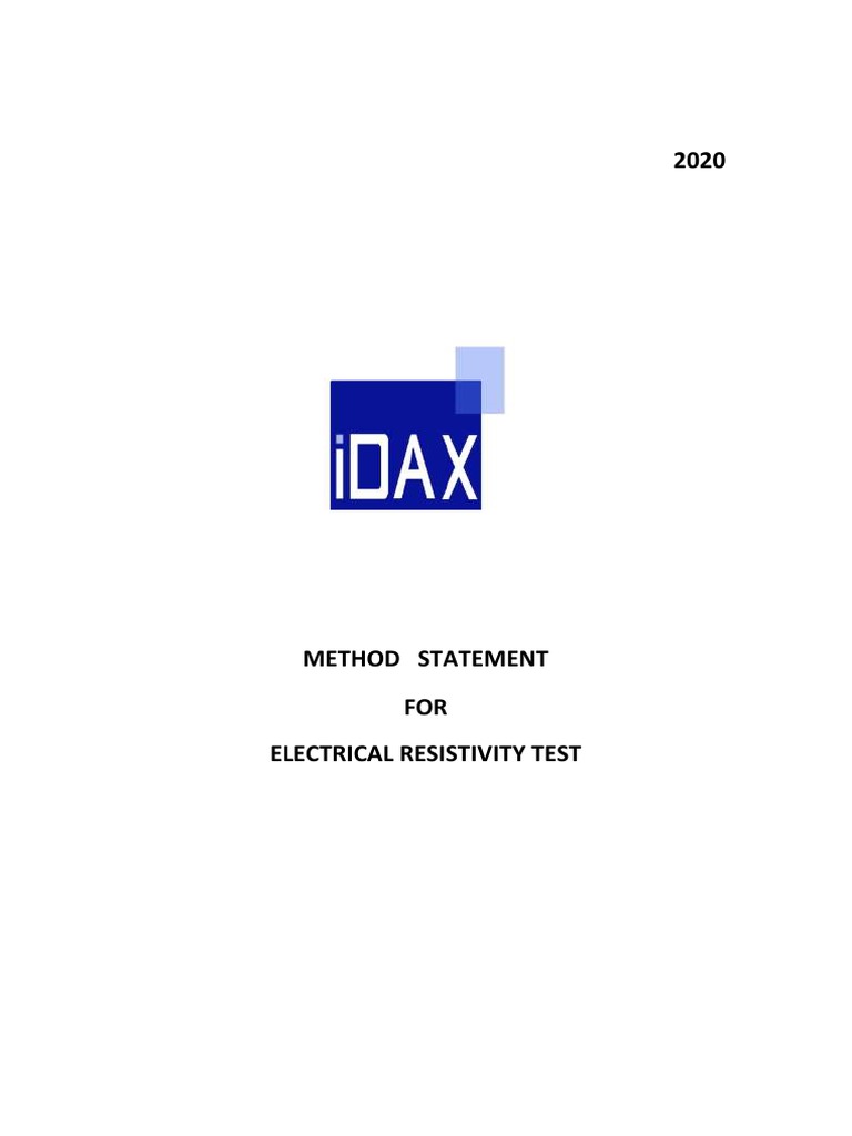 Method Statement for Electrical Resistivity Testing: Determining Soil ...