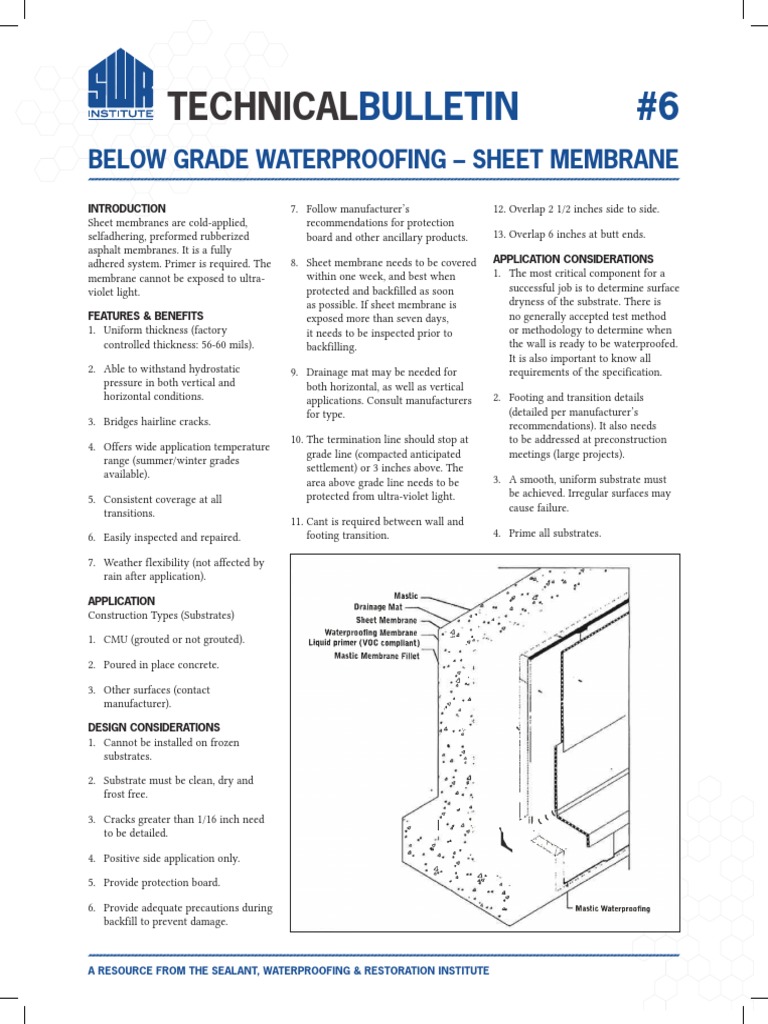 Below Grade Waterproofing Sheet Membrane PDF | PDF | Concrete ...