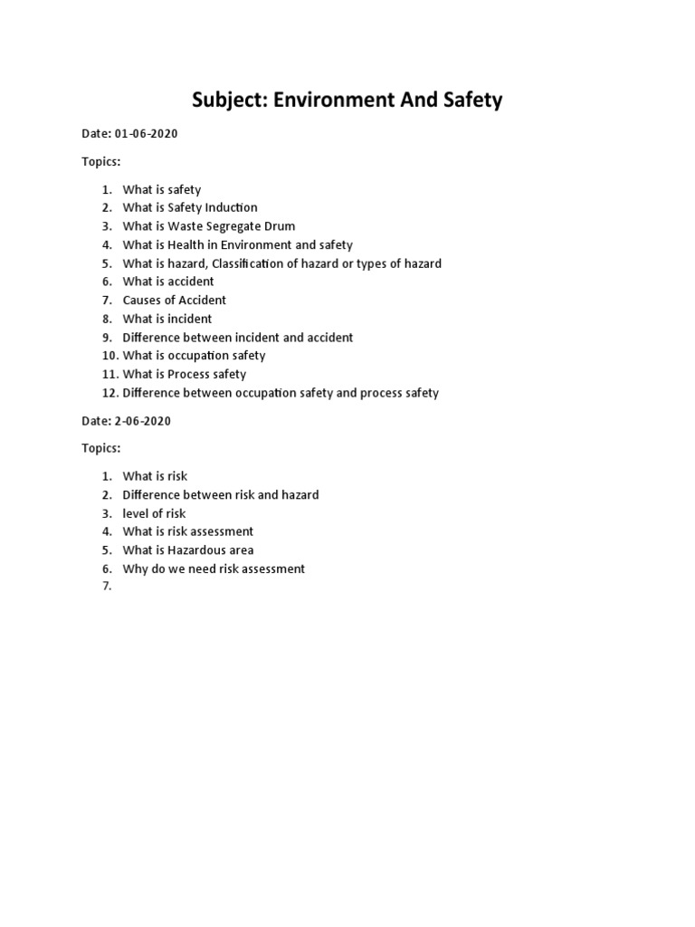 Environment and Safety | PDF | Business