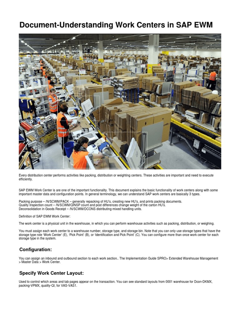 Document-Understanding Work Centers in SAP EWM: Configuration | PDF ...