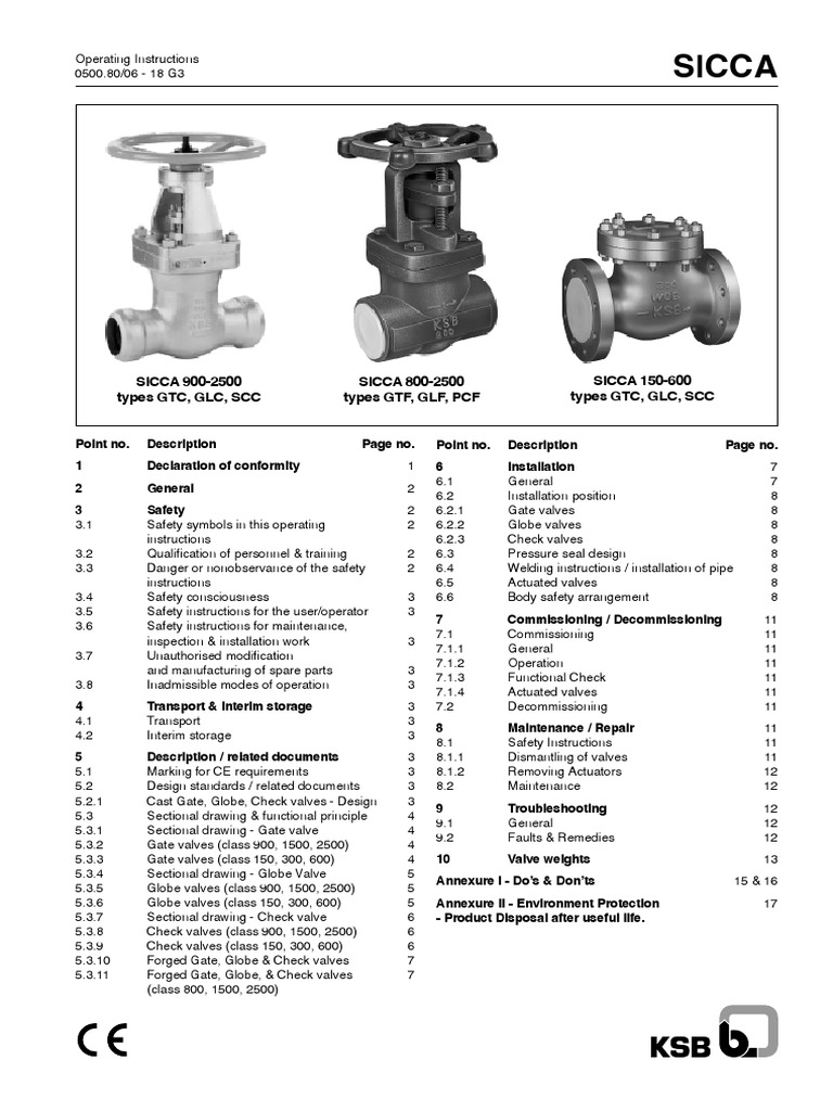 Sicca Valve Oim | PDF | Valve | Gas Technologies