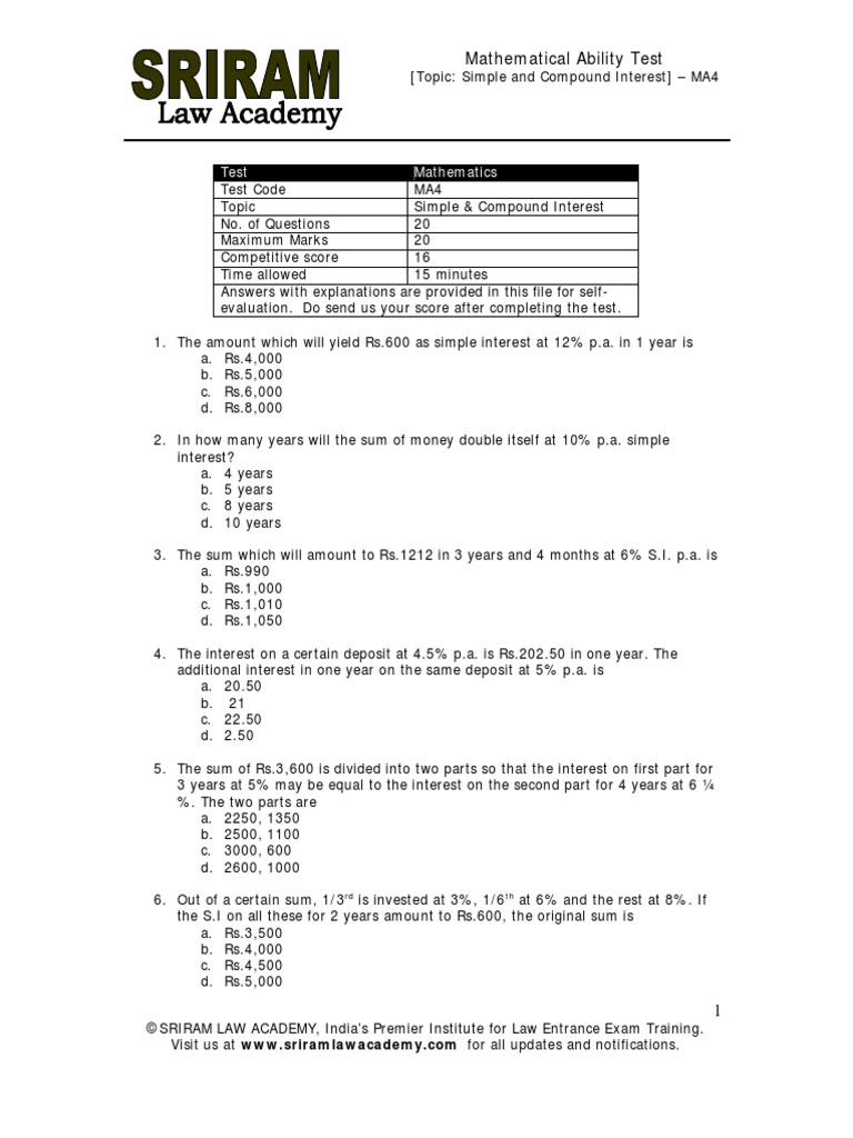 Simple and Compound Interest | Download Free PDF | Compound Interest ...