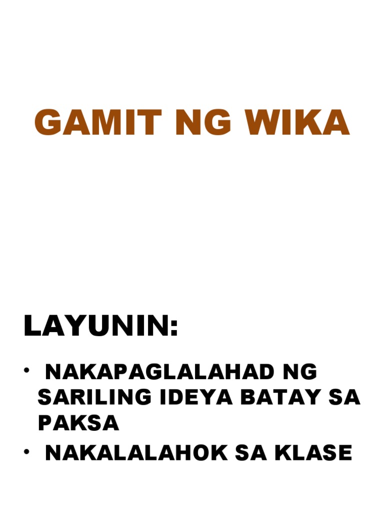 Gamit NG Wika | PDF