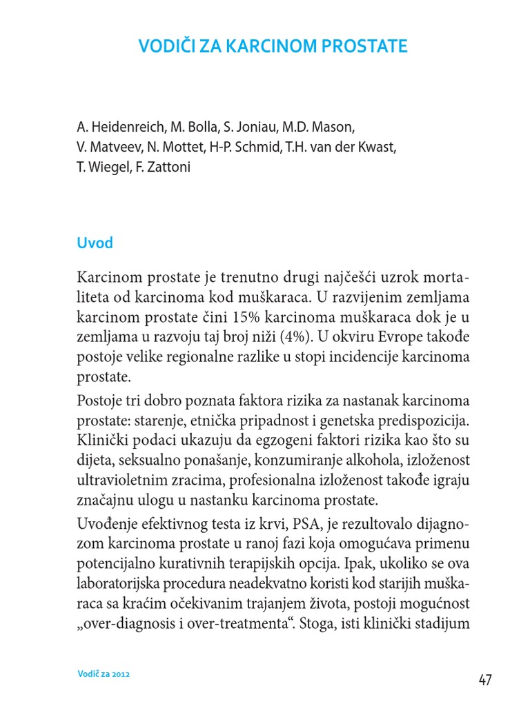 Vodič za Karcinom Prostate 2012 | PDF | Drugs | Chemotherapy