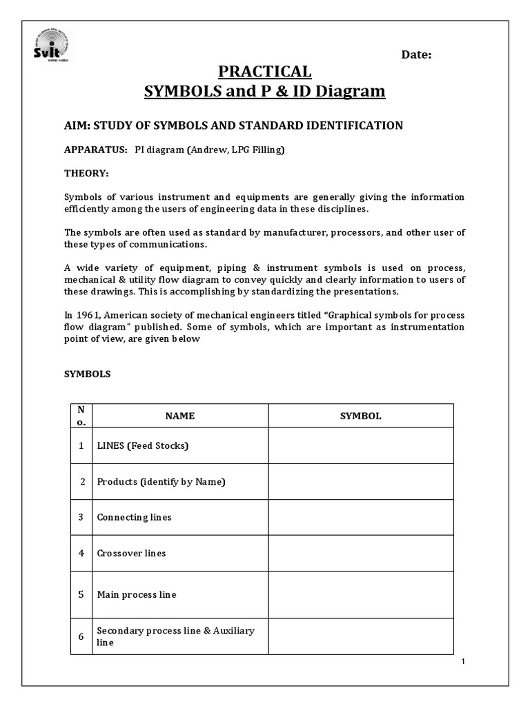 Practical SYMBOLS and P & ID Diagram: Date | Download Free PDF | Valve ...