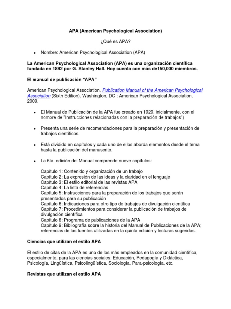 Que Es El APA | PDF | Citación | Estilo apa