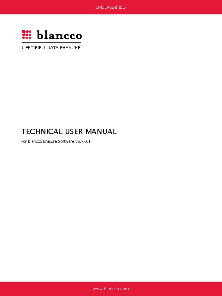 Technical User Manual: For Blancco Erasure Software v5.7.0.1 | PDF ...