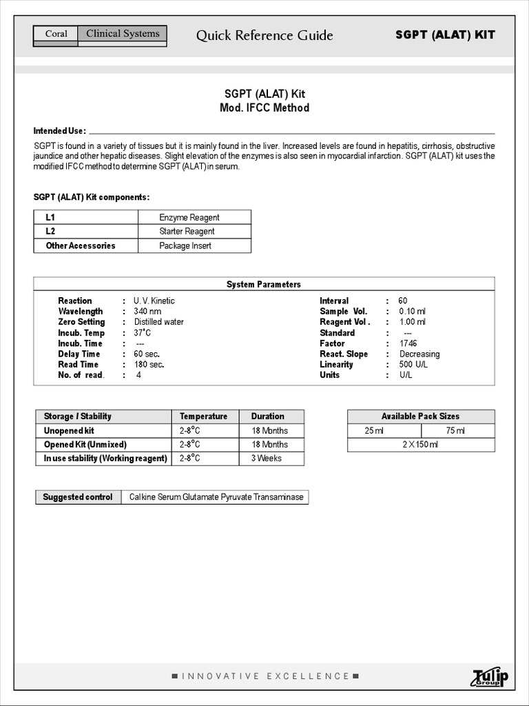 SGPT Mod IFCC Method | PDF | Alanine Transaminase | Liver