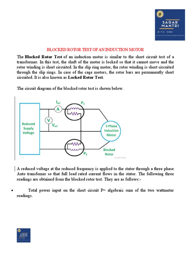 Blocked Rotor Test of An Induction Motor | PDF