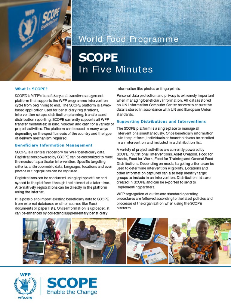 Scope: in Five Minutes | PDF | World Food Programme | Point Of Sale