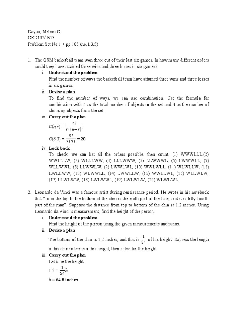 Prob Set 1 | Download Free PDF | Applied Mathematics | Teaching Mathematics