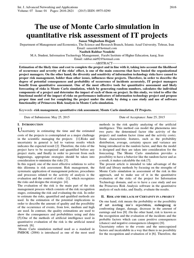 Monte Carlo Simulation Quantitative Risk | PDF | Monte Carlo Method | Risk