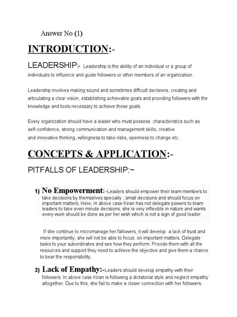 Introduction:-: Leadership | PDF | Reinforcement | Leadership