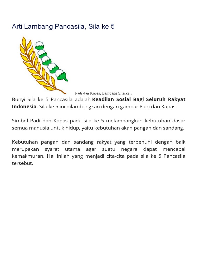 Arti Lambang Pancasila | PDF