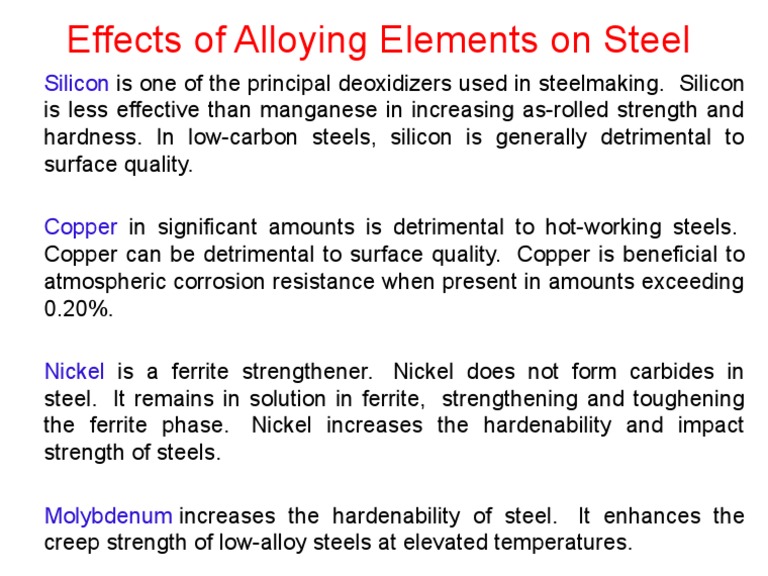 Effects of Alloying Elements On Steel: Silicon | PDF