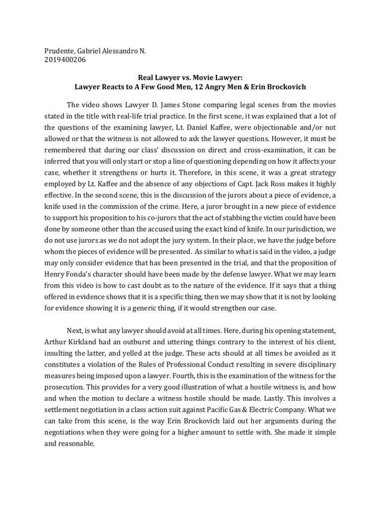Practice Court 2 Reflection Paper No. 1 | PDF | Lawyer | Trials