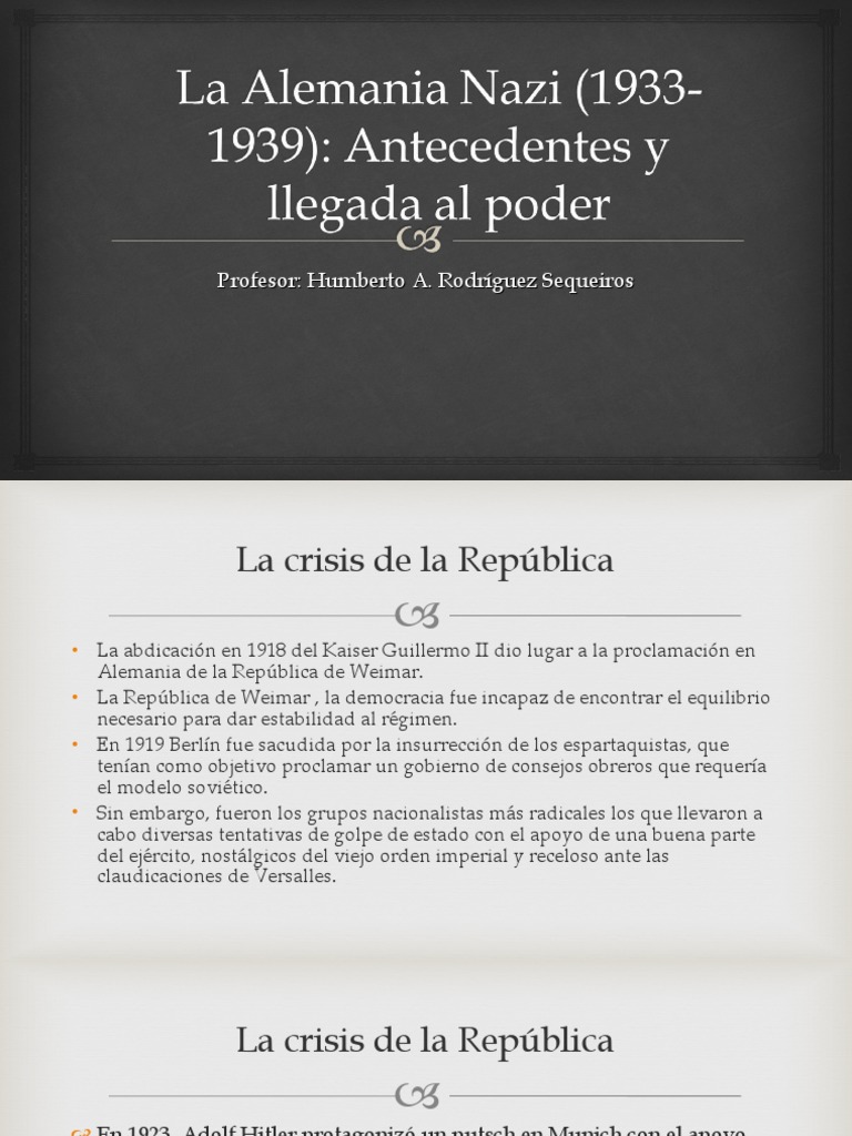 Ascenso del Nazismo en Alemania 1933 | PDF | República de Weimar ...